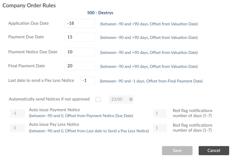 Creating Company Order Rules