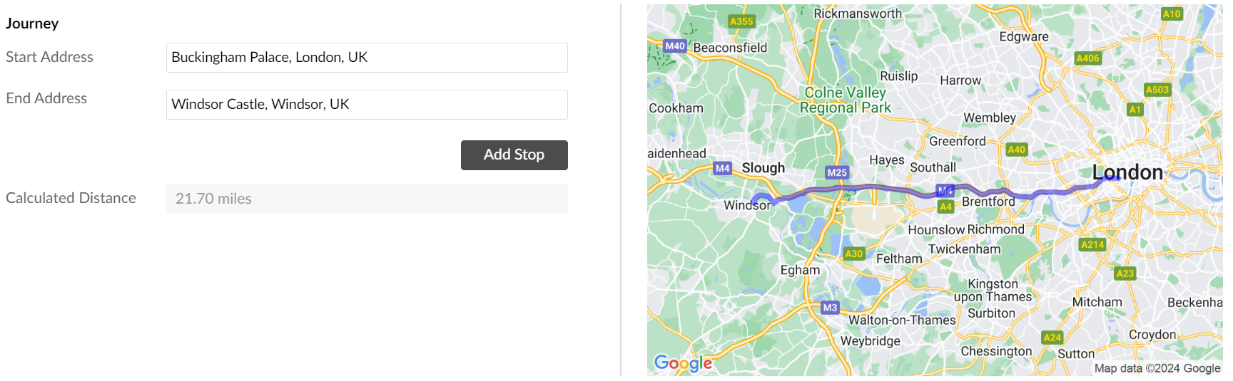 Google Maps Functionality