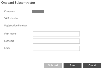 Subcontractors Onboarding