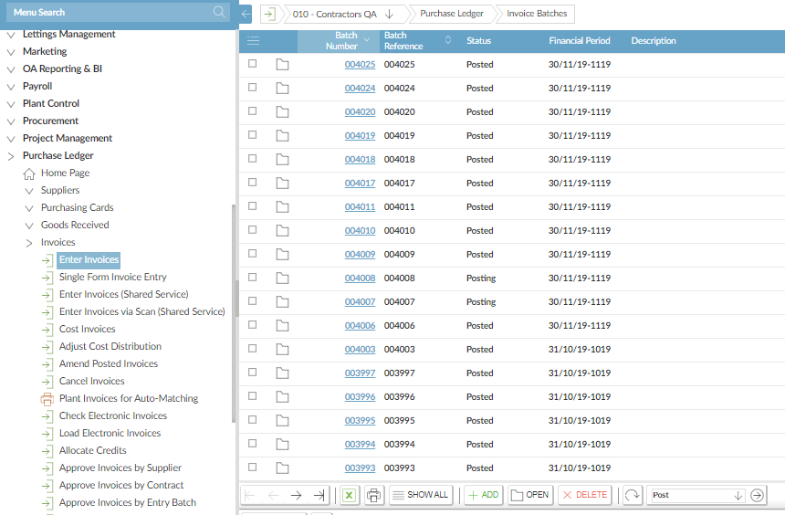 Creating a Task (PL Invoice)