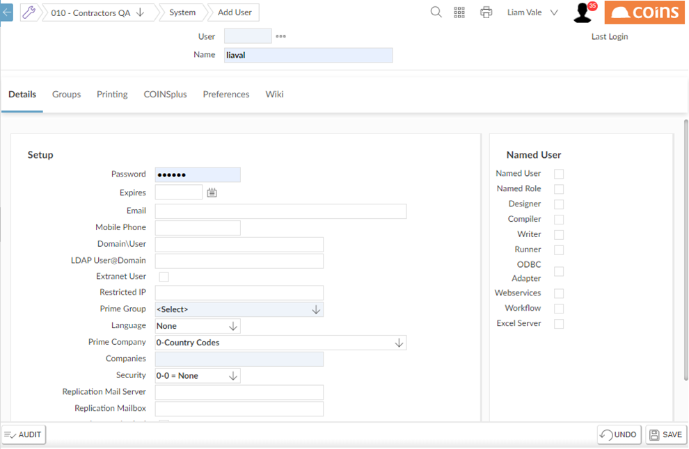 Creating a User Linked to ERP+